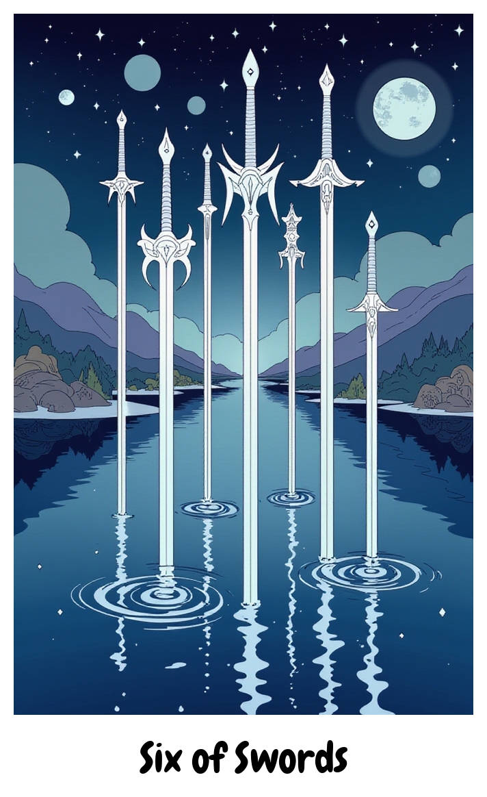 Six of Swords Tarot Meaning: Leaving Rough Waters
