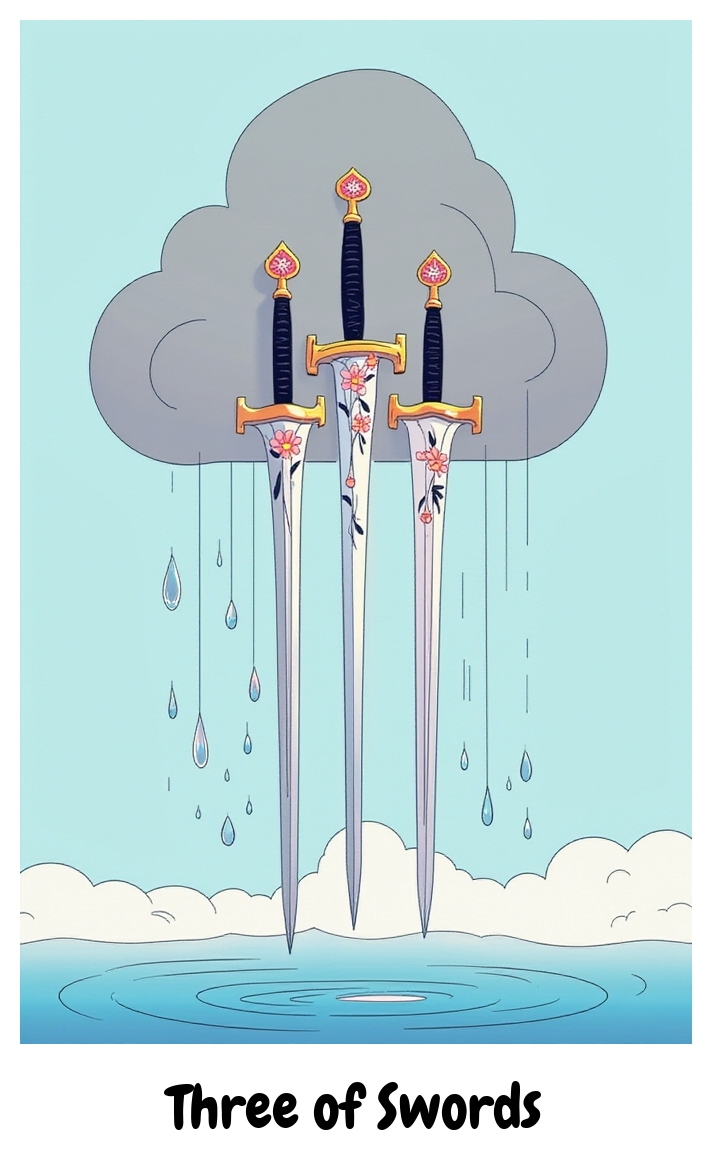 Three of Swords Tarot Meaning: Heartbreak